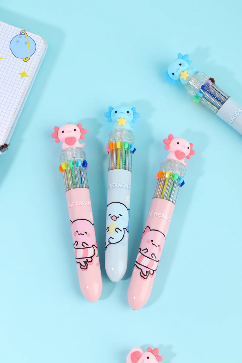 Axolotl 10-Color Retractable Ball Point Pen – The Curious Bear Toy ...