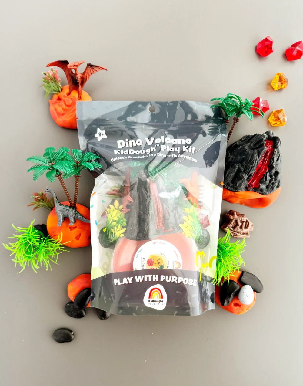 Dino Volcano KidDough Play Kit | Earth Grown KidDough – The Curious ...