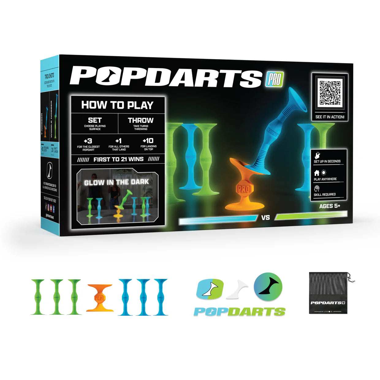 Popdarts Pro Pack (Glow) | Pop Darts – The Curious Bear Toy & Book Shop