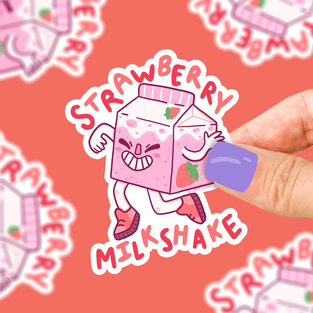 Strawberry Milkshake Vinyl Sticker – The Curious Bear Toy & Book Shop